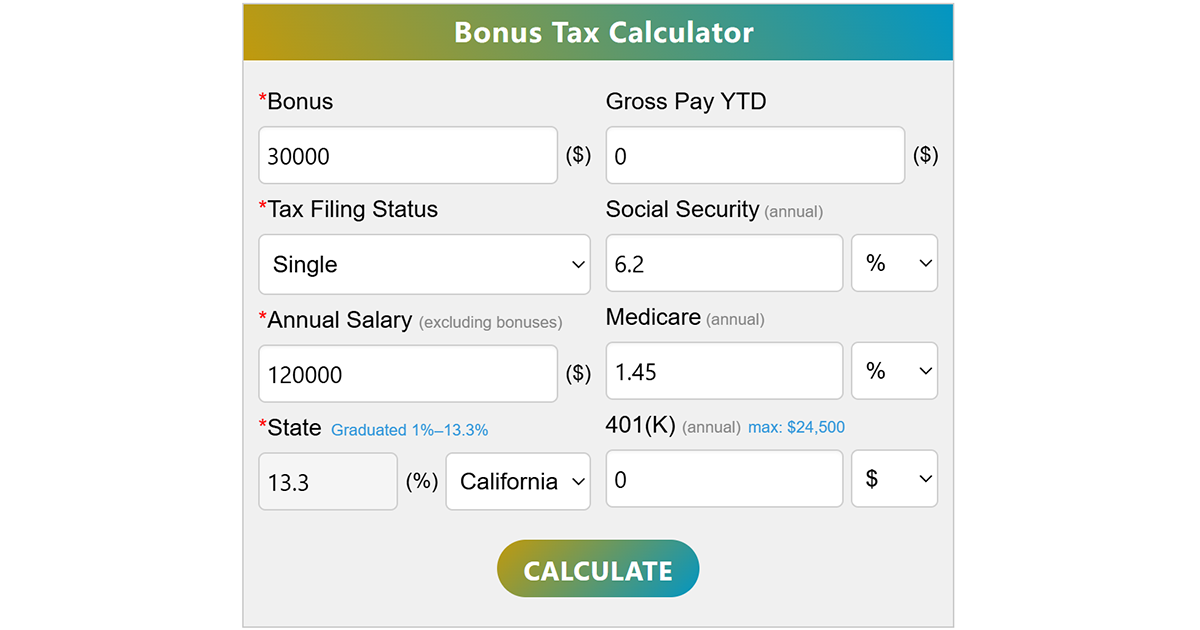Bonus Tax Calculator | MoneyCalc
