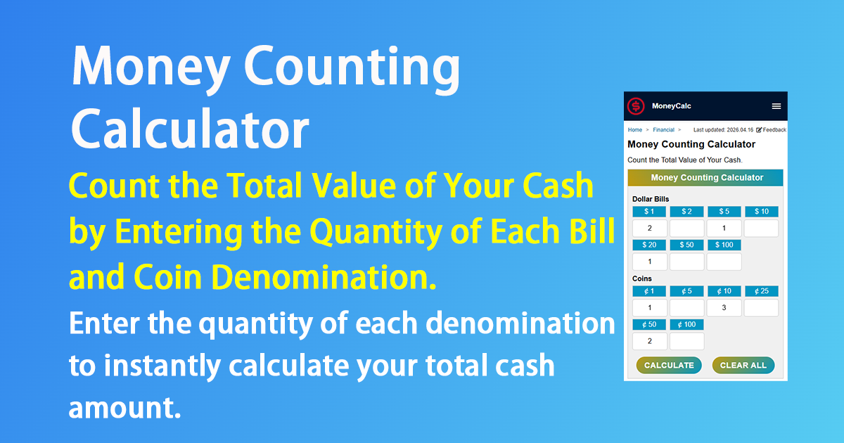 Money Counting Calculator | MoneyCalc